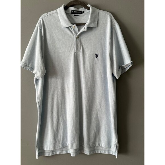 U.S. Polo Assn. | Shirts | Us Polo Assn 2xl Light Blue Silver Polo ...